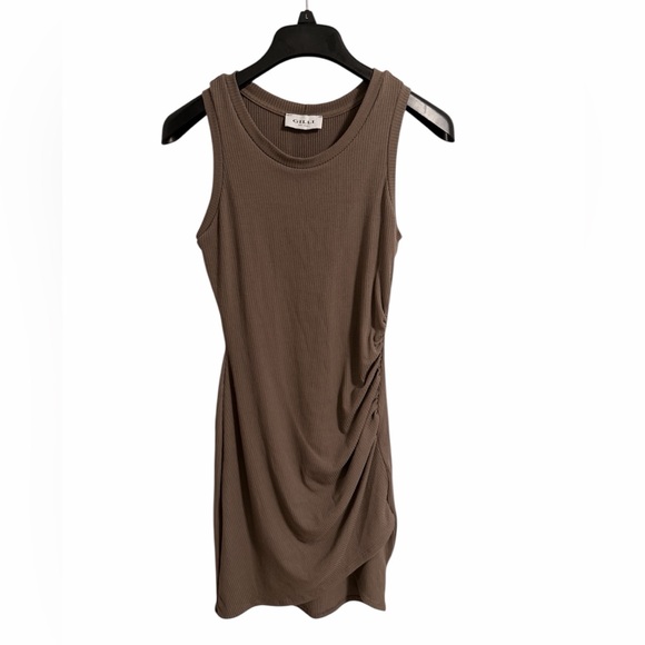 Gilli | Dresses | Gilli Taupe Ribbed Ruched Dress | Poshmark